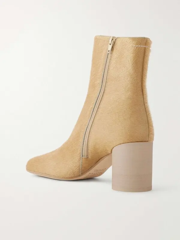 MAISON MARGIELA Calf Hair Ankle Boots - Cream