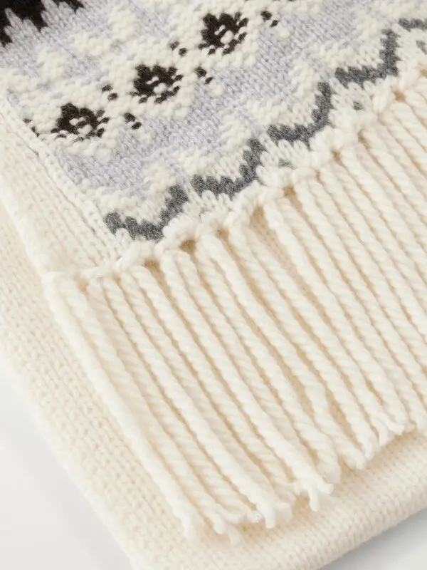Arch4 Frostine Fringed Cashmere Scarf - Neutrals