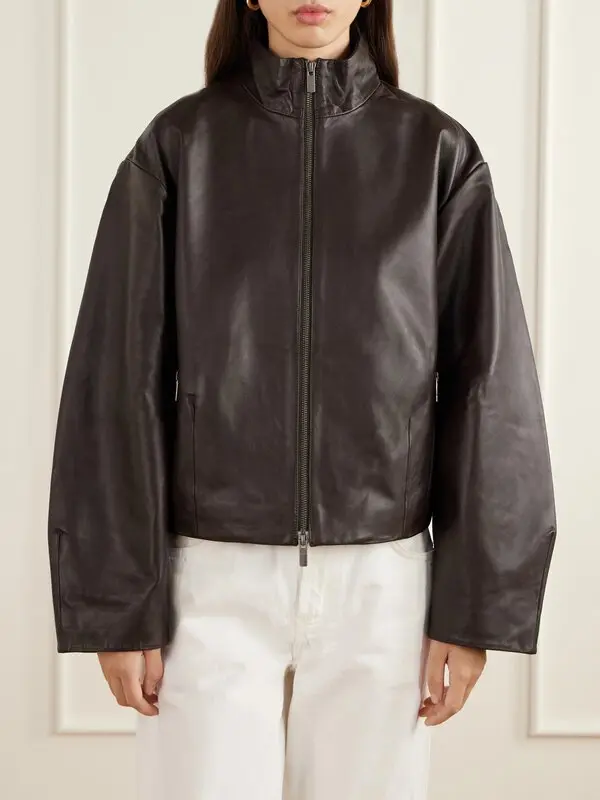ST. AGNI Cocoon Leather Jacket