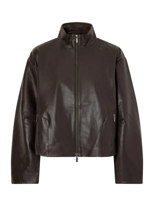 ST. AGNI Cocoon Leather Jacket - Brown