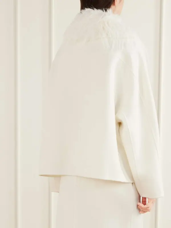Loulou De Saison Rafe Plush-trimmed Wool And Cashmere-blend Coat