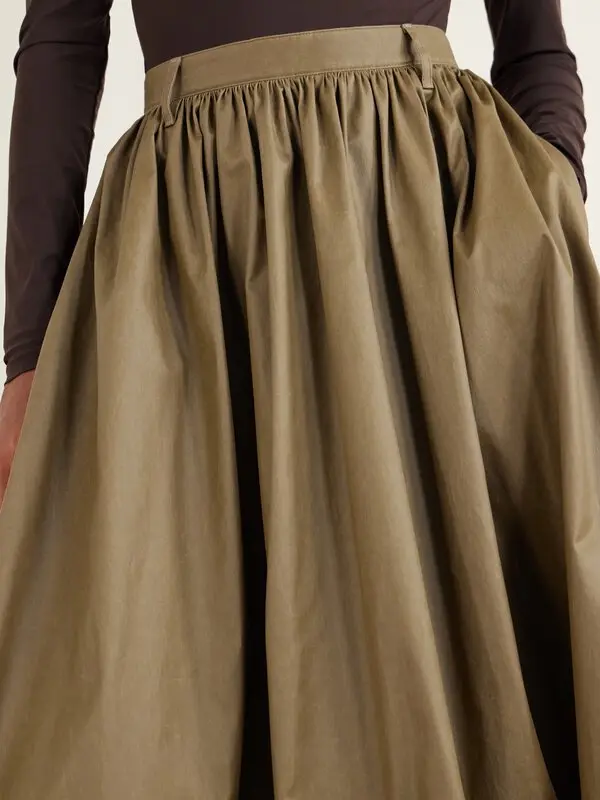 MAISON MARGIELA Waxed Cotton-blend Midi Skirt - Brown