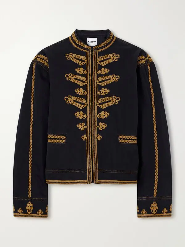 MARANT ETOILE Emailia Embroidered Padded Cotton-twill Jacket