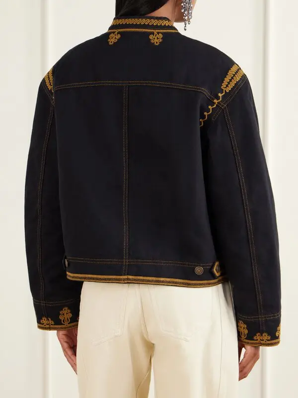 MARANT ETOILE Emailia Embroidered Padded Cotton-twill Jacket