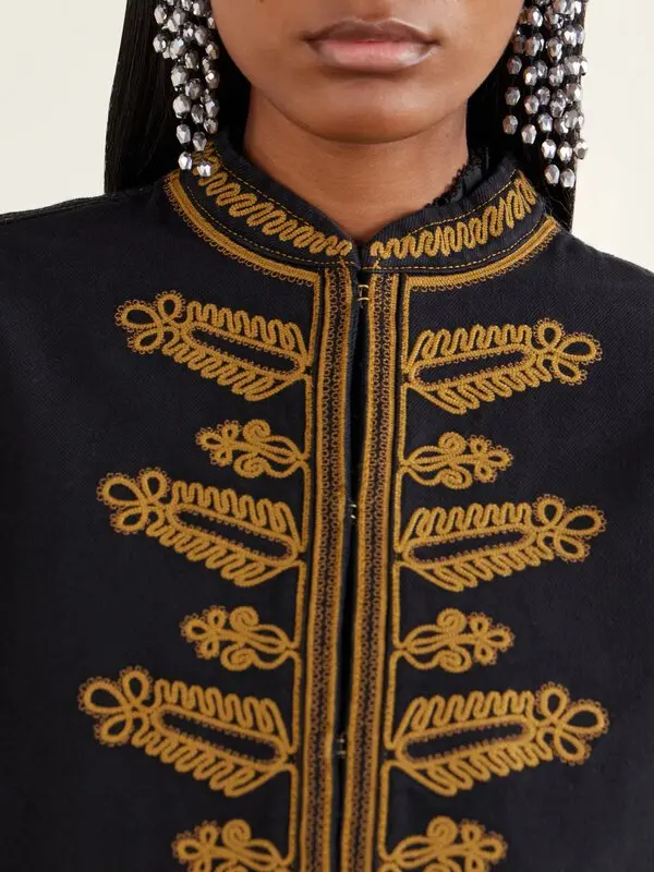 MARANT ETOILE Emailia Embroidered Padded Cotton-twill Jacket