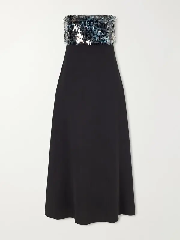 Staud Phoenix Sequin-embellished Crepe Midi Dress