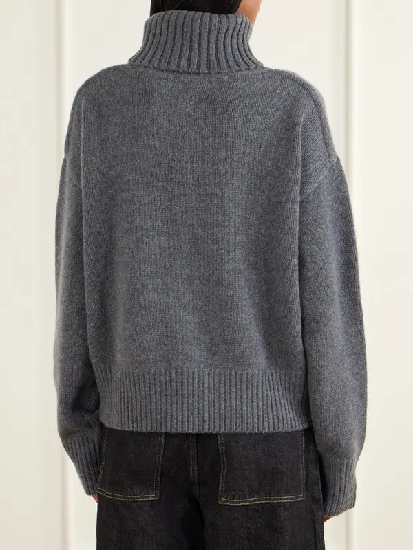 Extreme Cashmere Crop Xtra Cashmere Turtleneck - Gray