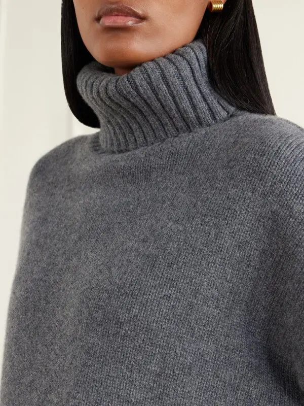 Extreme Cashmere Crop Xtra Cashmere Turtleneck - Gray