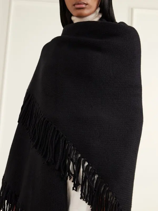 Arch4 Fringed Cashmere Wrap - Black