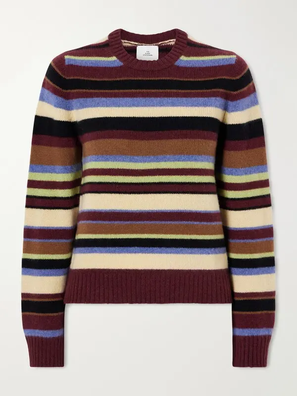 THE ELDER STATESMAN Elena Striped Cashmere Sweater - Multi
