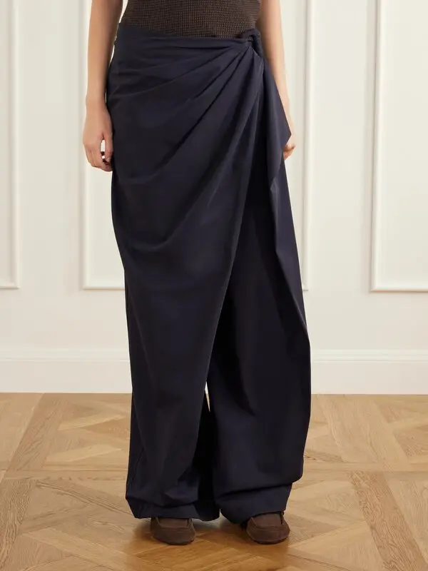 JW Anderson Cotton-drill Wide-leg Wrap Pants - Blue