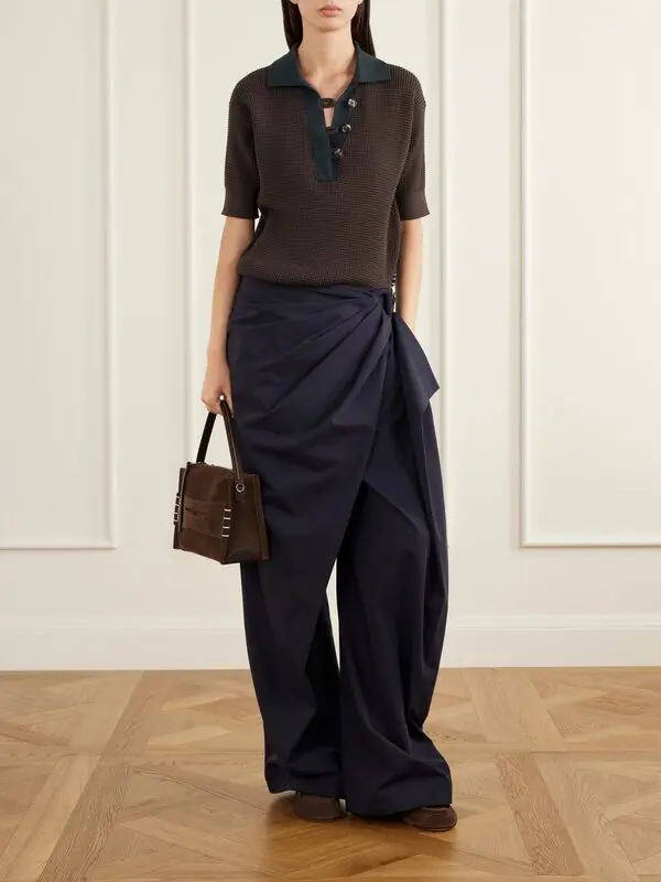 JW Anderson Cotton-drill Wide-leg Wrap Pants