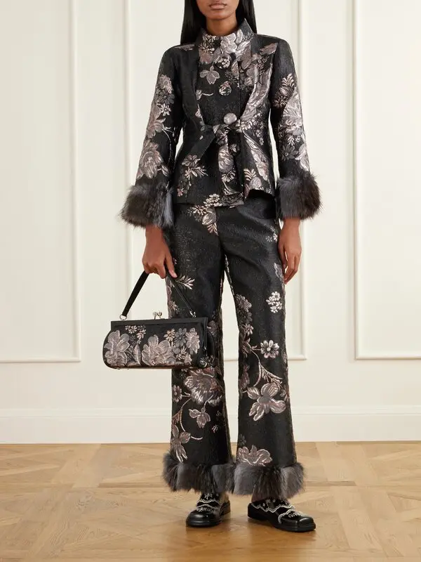 Anna Sui Arcadia Floral-brocade Clutch