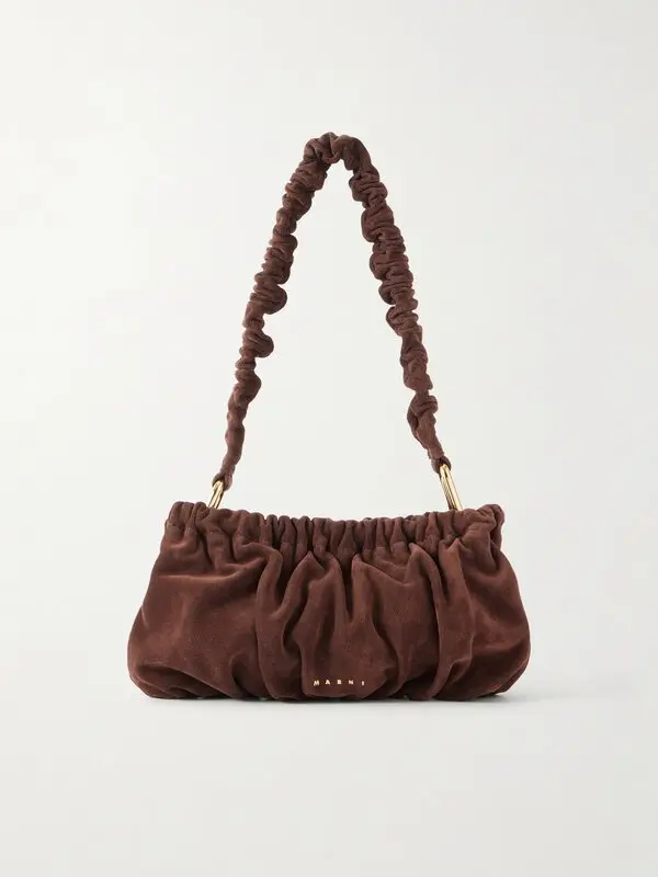 Marni Suede Shoulder Bag - Brown