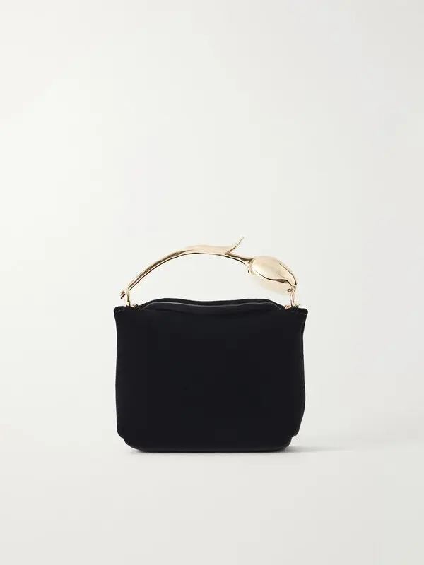 Erdem Bloom Micro Velvet Top-handle Bag - Black