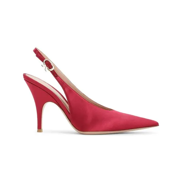 GIANVITO ROSSI Sofia Sling Crepe Satin Pumps - Red