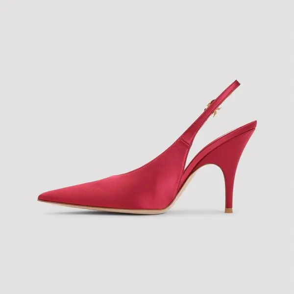 GIANVITO ROSSI Sofia Sling Crepe Satin Pumps - Red