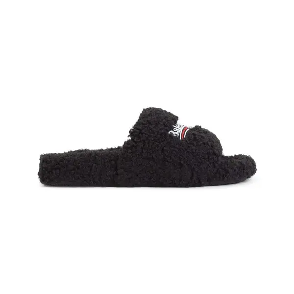 Balenciaga Furry Slide Fake - Black
