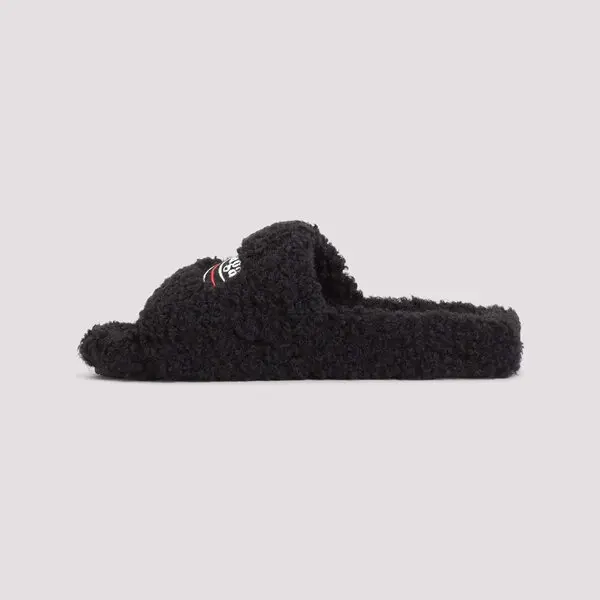 Balenciaga Furry Slide Fake - Black