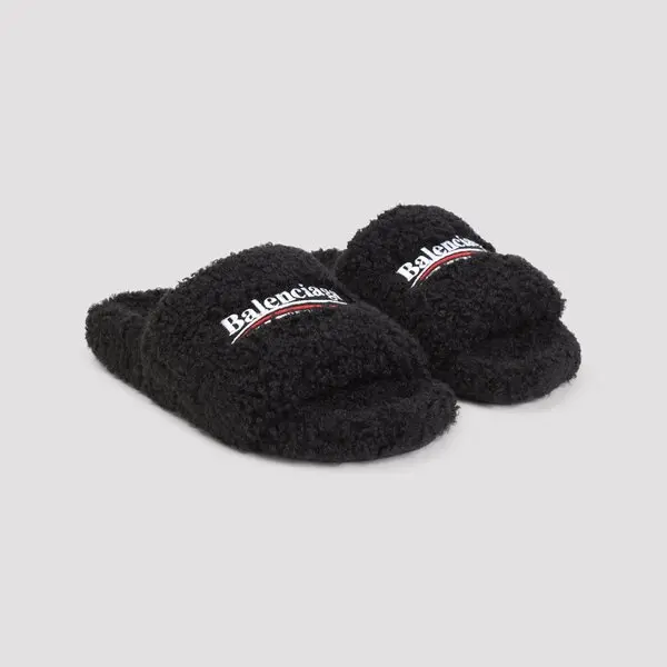 Balenciaga Furry Slide Fake - Black