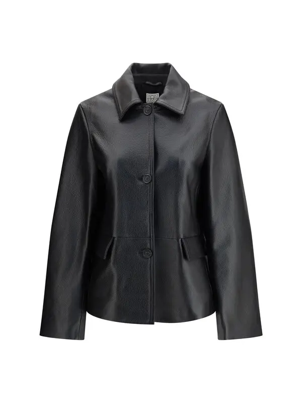 TOTEME Grained Leather Jacket - Black