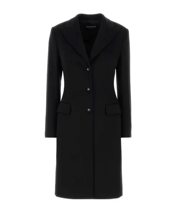 Dolce & Gabbana Dolce Gabbana Single-breasted Long Coat - Black