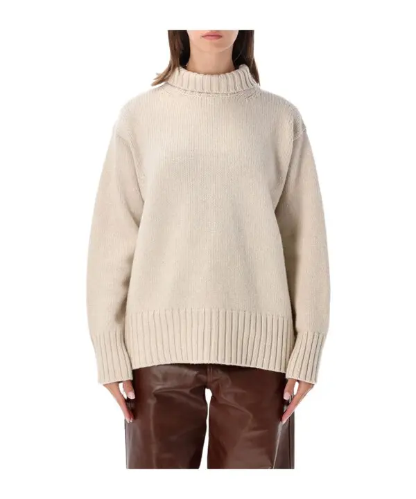 RÓHE Ribbed High Neck Knitted Jumper
