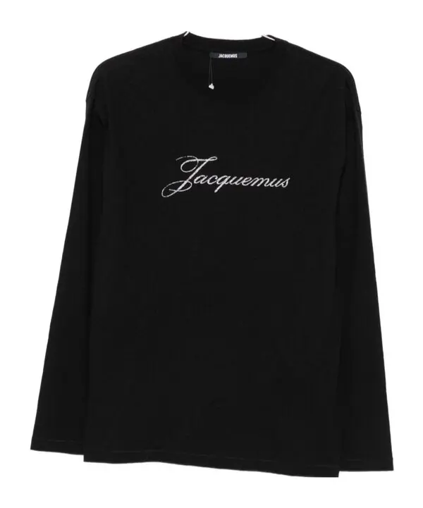 Jacquemus Logo-print Long-sleeve T-shirt - Black
