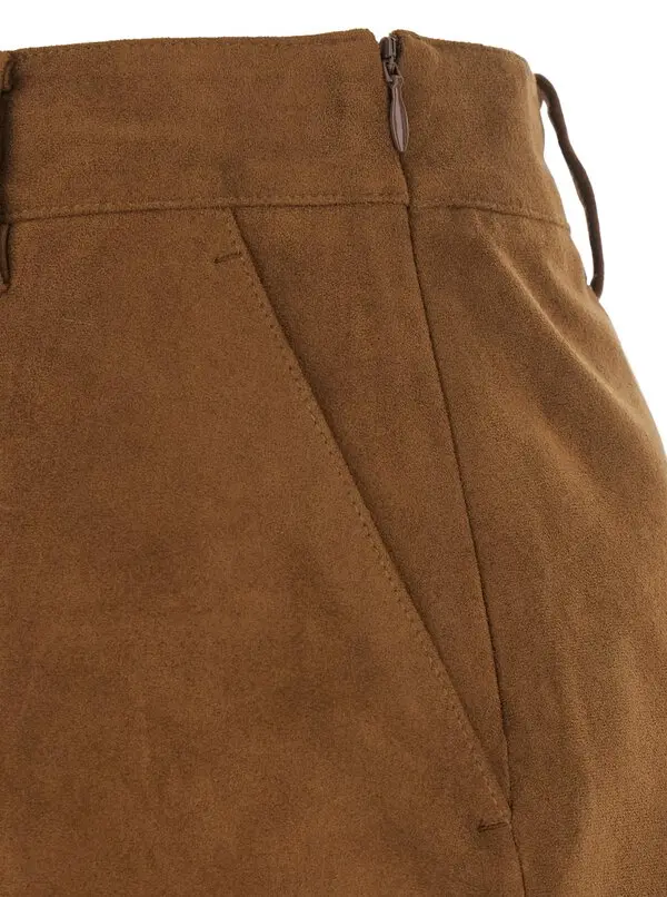 DUNST Suede-effect Panelled Skirt