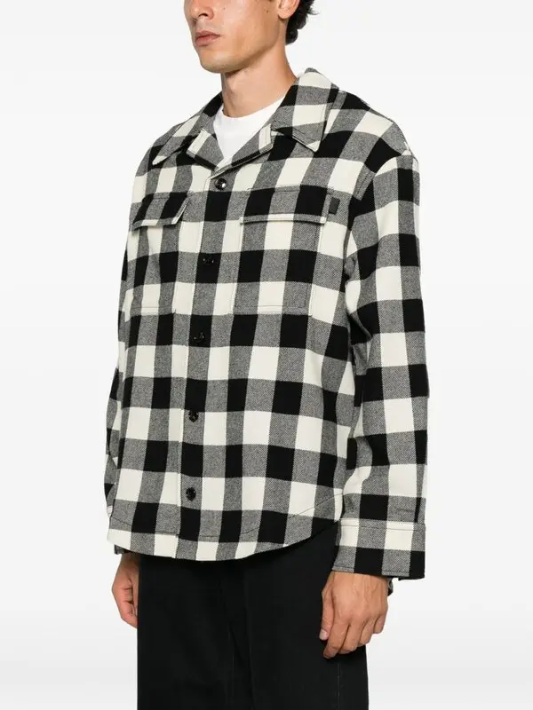 AMI Paris Wide Checkered Long-sleeve Overshirt