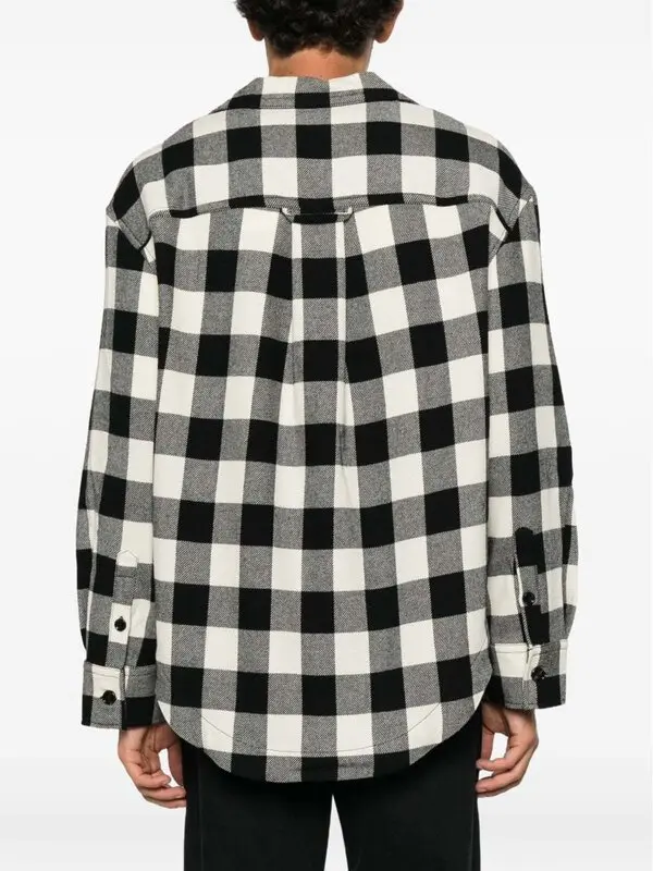 AMI Paris Wide Checkered Long-sleeve Overshirt