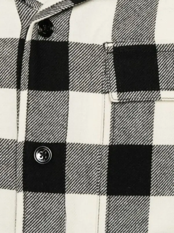 AMI Paris Wide Checkered Long-sleeve Overshirt
