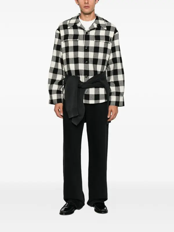 AMI Paris Wide Checkered Long-sleeve Overshirt