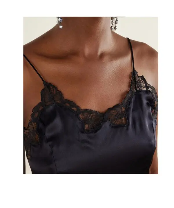 Isabel Marant Étoile Amael Lace-trimmed Satin Camisole - Black