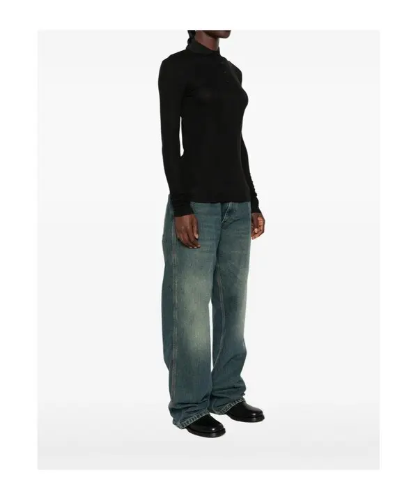 ENTIRE STUDIOS Long-sleeve Polo Shirt - Black