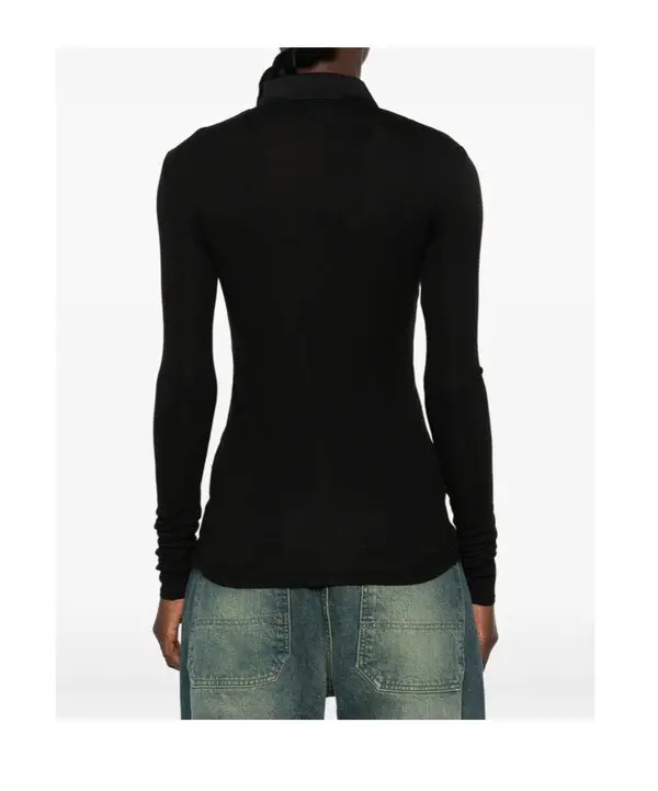 ENTIRE STUDIOS Long-sleeve Polo Shirt - Black