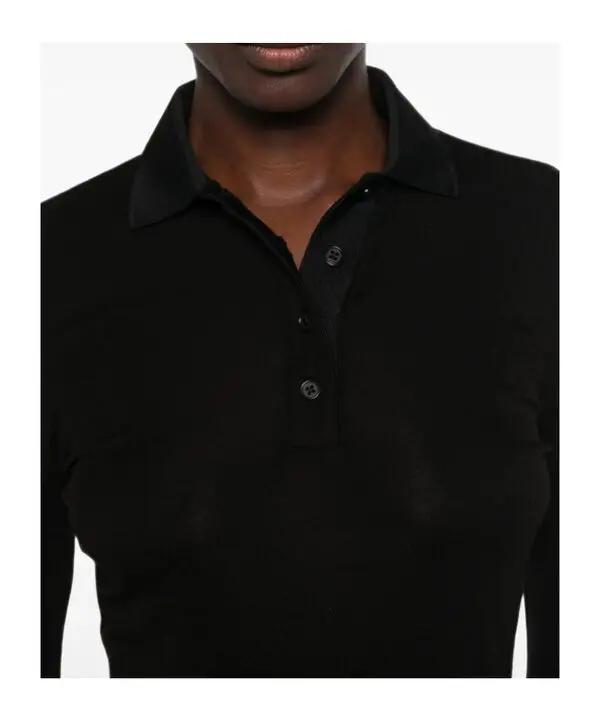 ENTIRE STUDIOS Long-sleeve Polo Shirt - Black