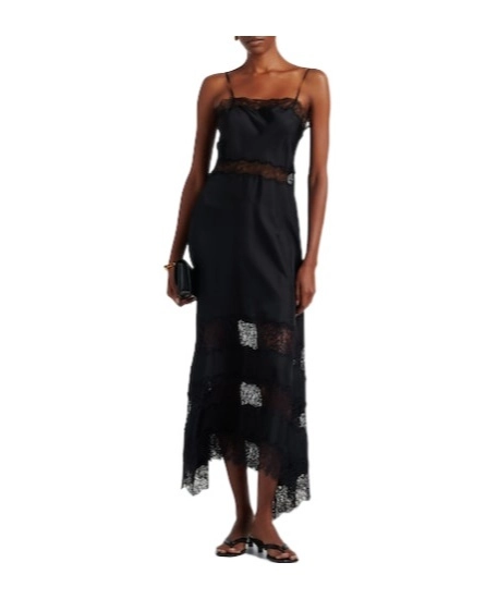 Ulla Johnson Coco Lace-trimmed Silk Twill Midi Dress