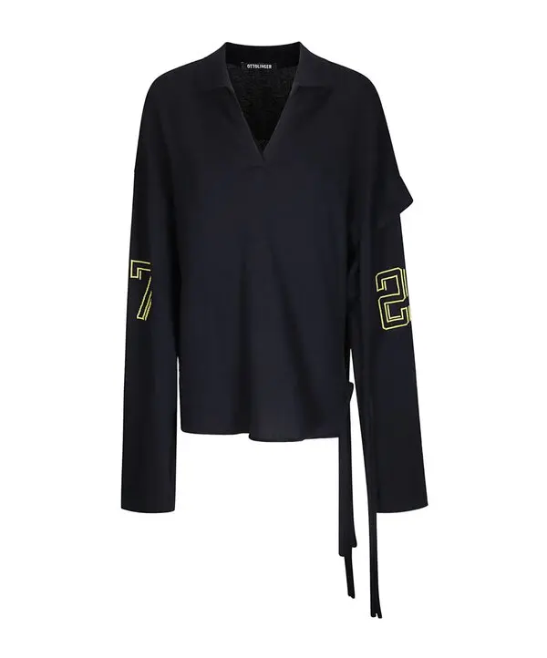Ottolinger Oversized Jacquard Knitted Top - Black