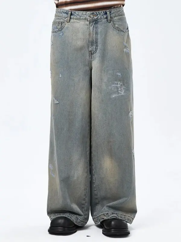 JUUN.J Distressed Wide-leg Jeans