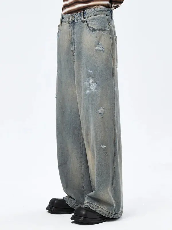 JUUN.J Distressed Wide-leg Jeans