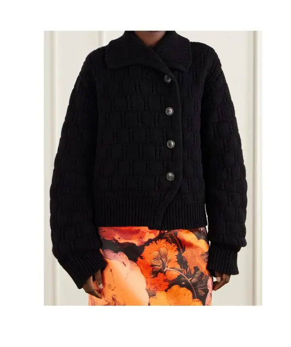 Dries Van Noten Textured Wool Cardigan - Black