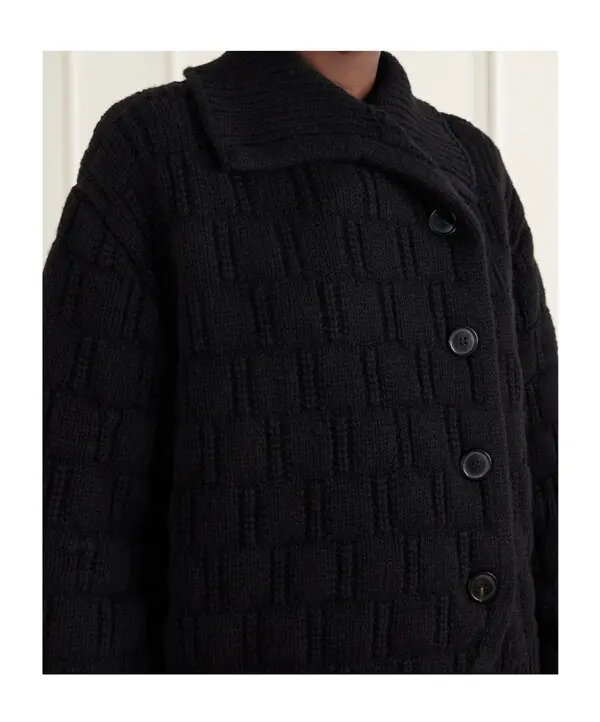 Dries Van Noten Textured Wool Cardigan - Black