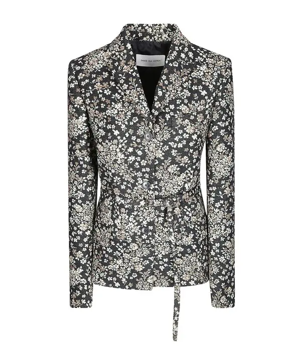 Dries Van Noten Printed Blazer - Black