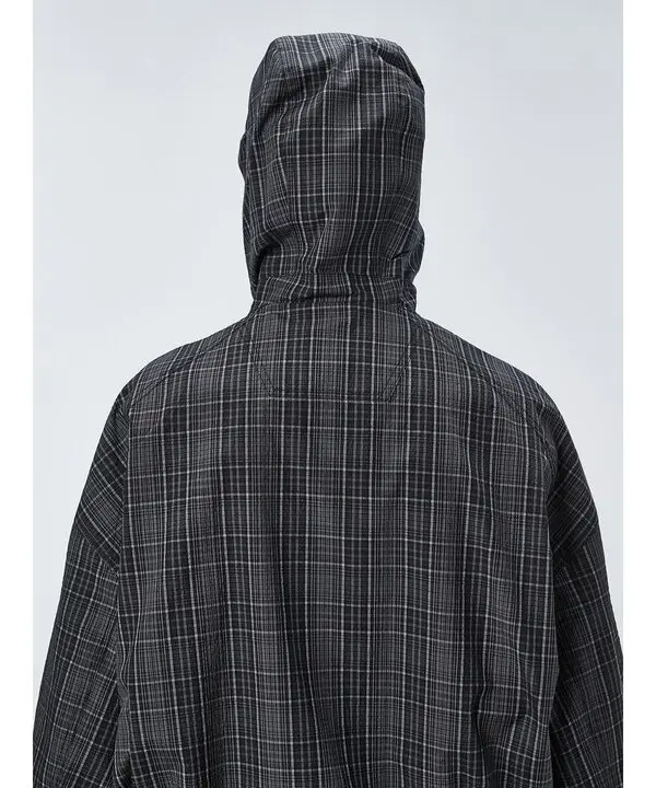 JUUN.J Mini-check Drawstring Hooded Zip-up Top