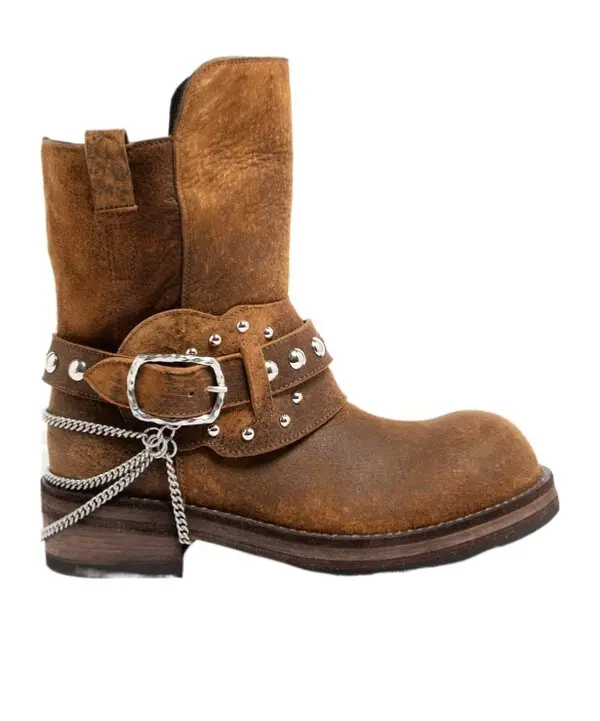 ANN DEMEULEMEESTER Boa Short Riding Boots With Spurs