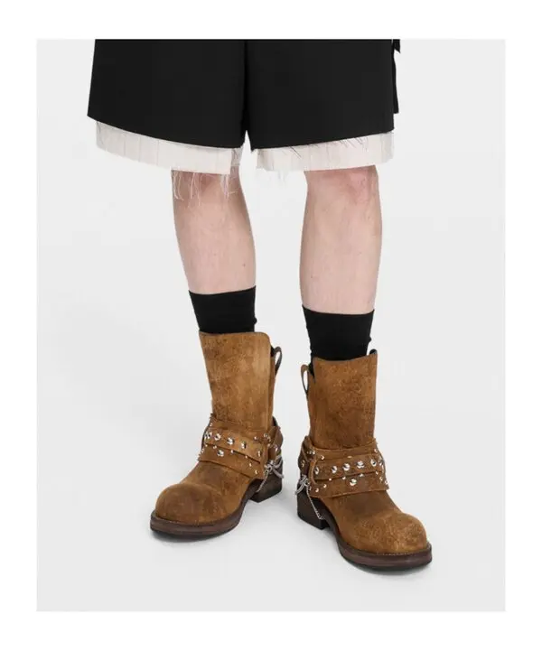 ANN DEMEULEMEESTER Boa Short Riding Boots With Spurs