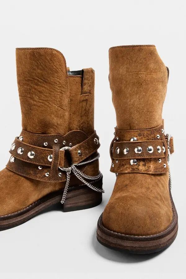 ANN DEMEULEMEESTER Boa Short Riding Boots With Spurs