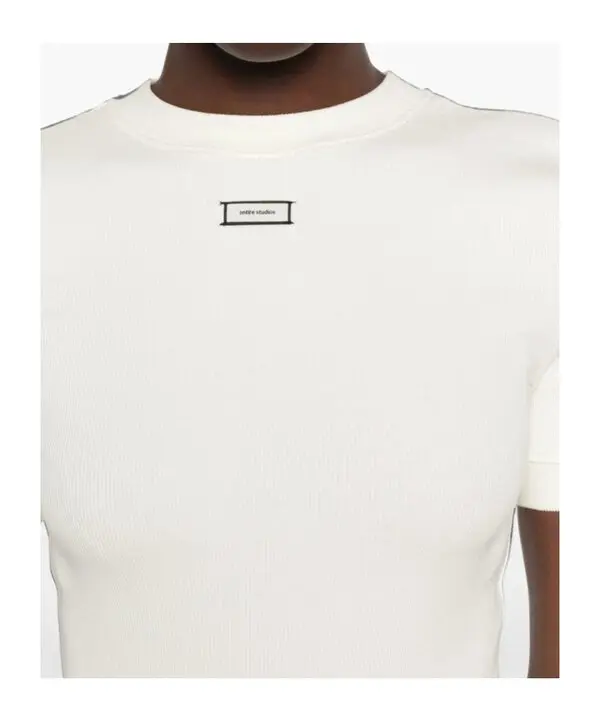 ENTIRE STUDIOS Crew-neck Logo T-shirt - Ivory
