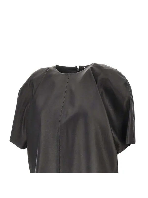TOTEME Short-sleeved Crewneck Leather Top